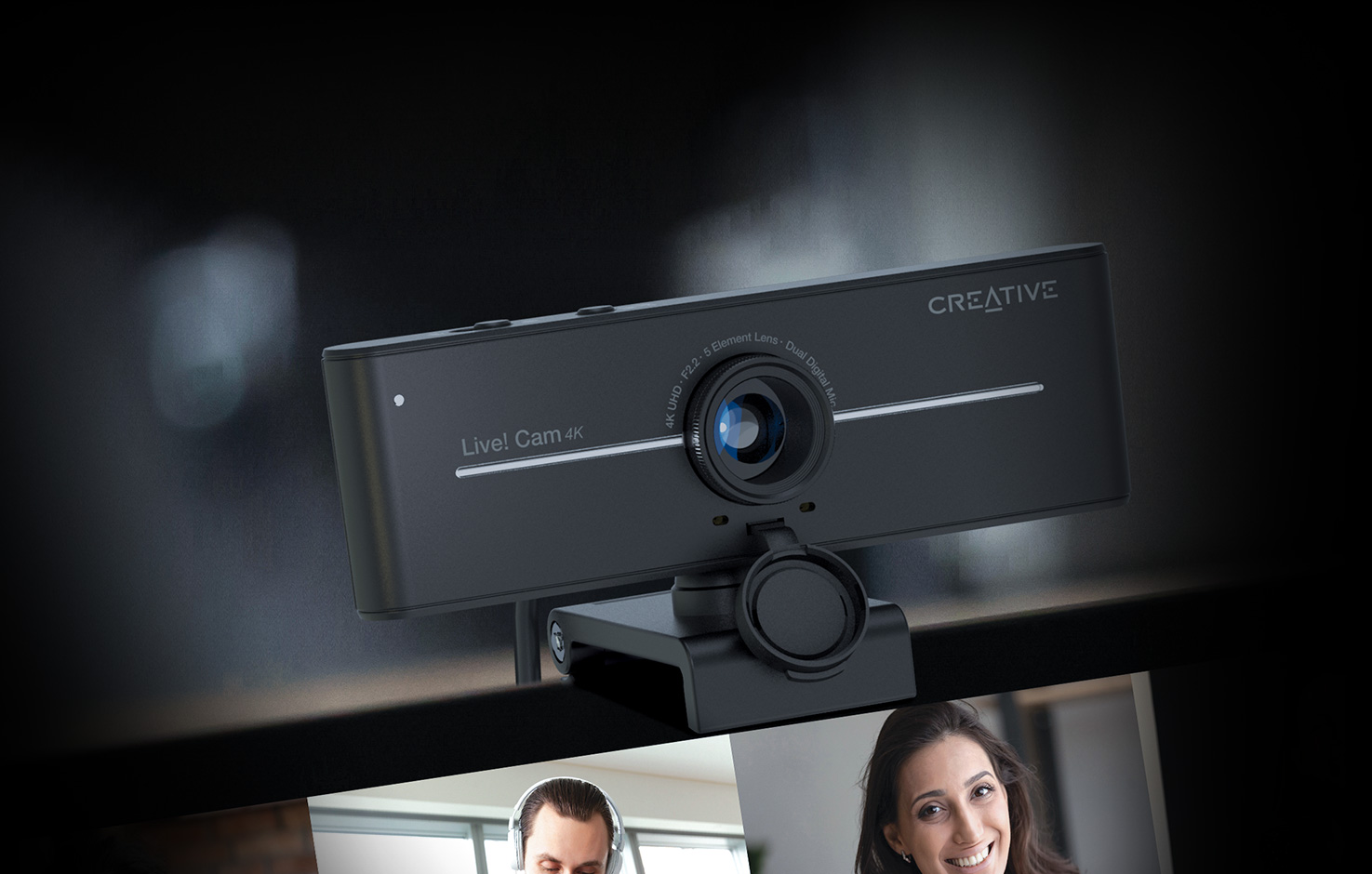 Creative Live! Cam Sync 4K UHD USB Webcam with Backlight Compensation, Up to 40 FPS, 95° Wide ...